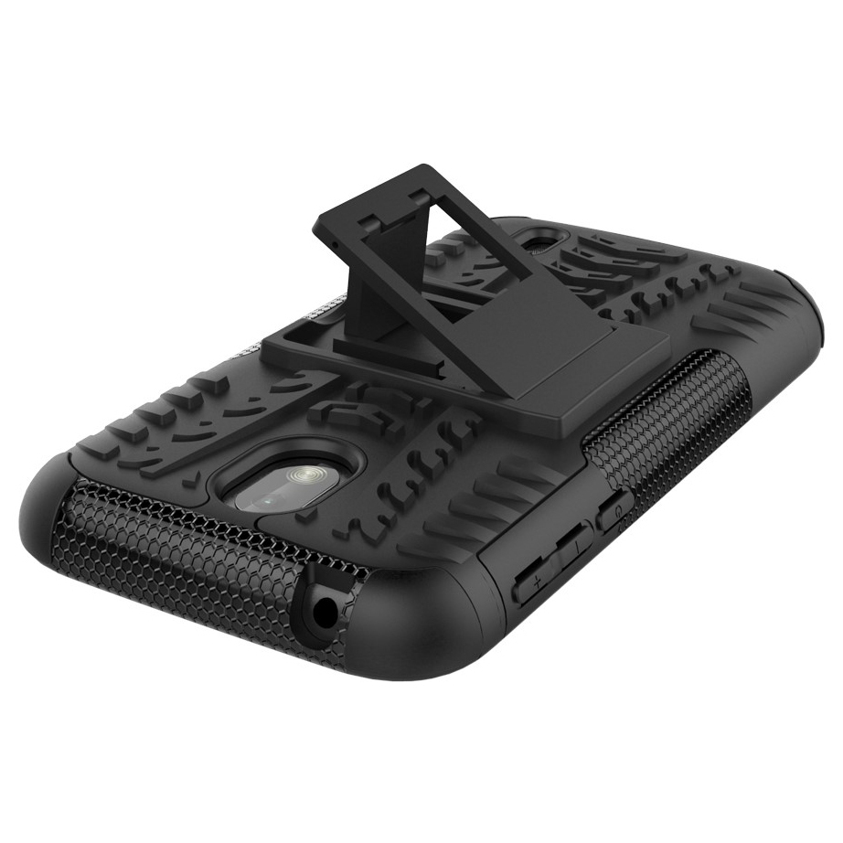 Dual Layer Rugged Shockproof Case for Nokia 1 (Black)